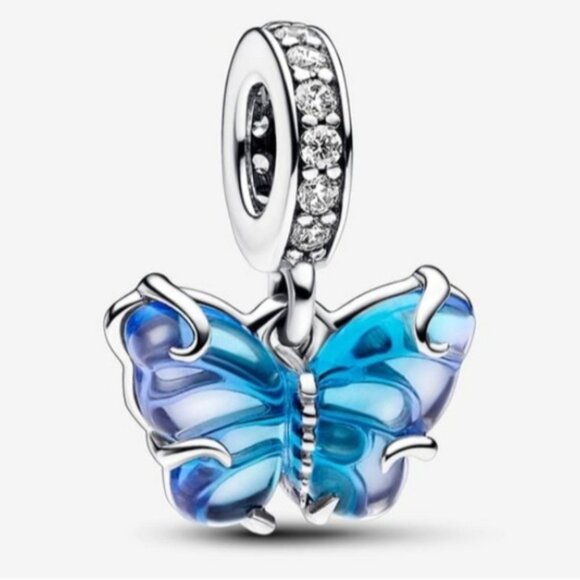 Pandora | Jewelry | Authentic Pandora Blue Murano Glass Butterfly ...